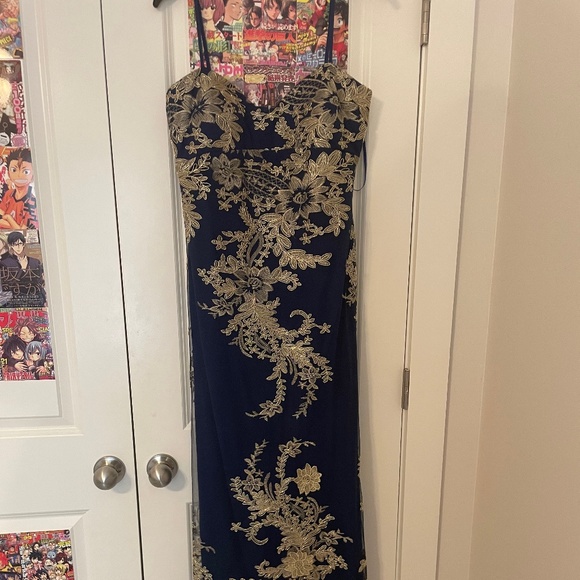 Dresses | Blue And Gold Formal Dress | Poshmark